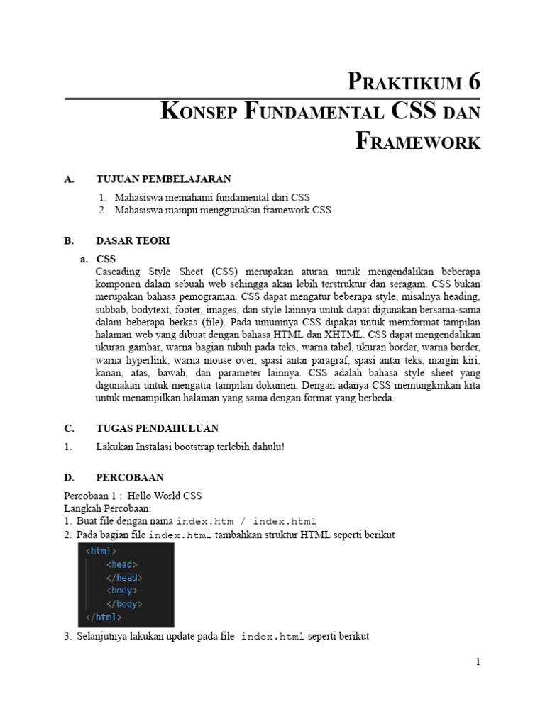 M6 - Modul Konsep Fundamental CSS Dan Framework | PDF