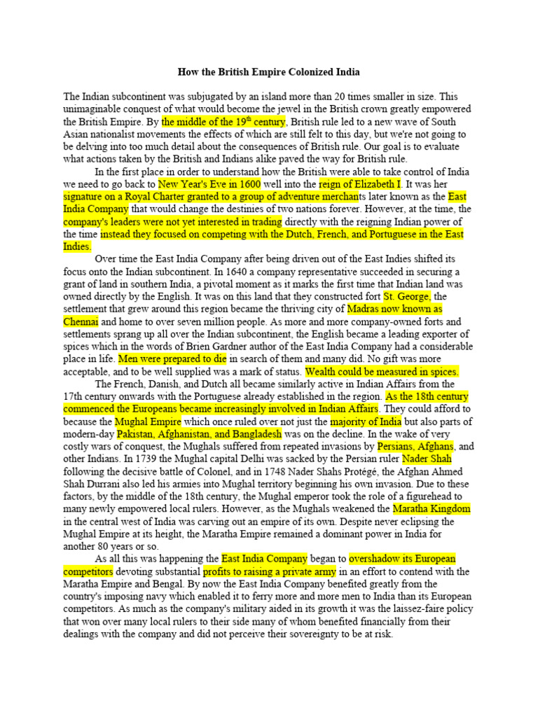 How Britain Colonized India | PDF | Mughal Empire | British Empire