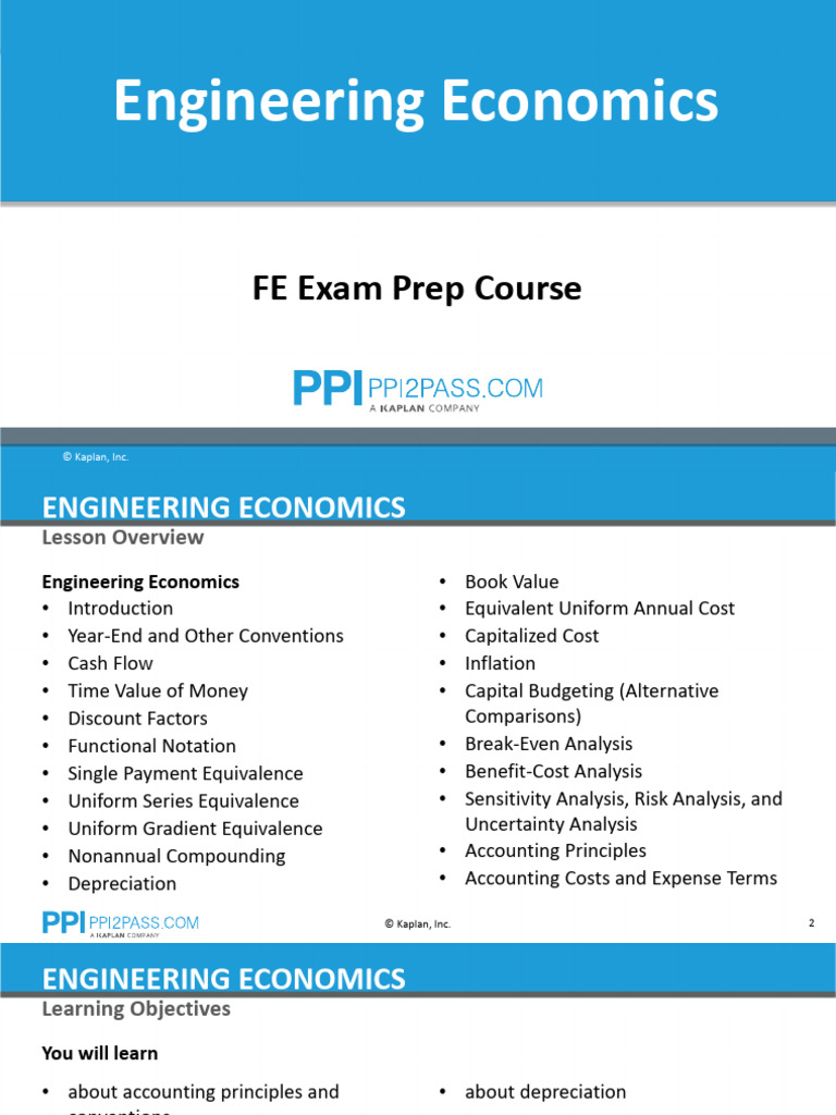 Engineering Economics | PDF | Depreciation | Book Value