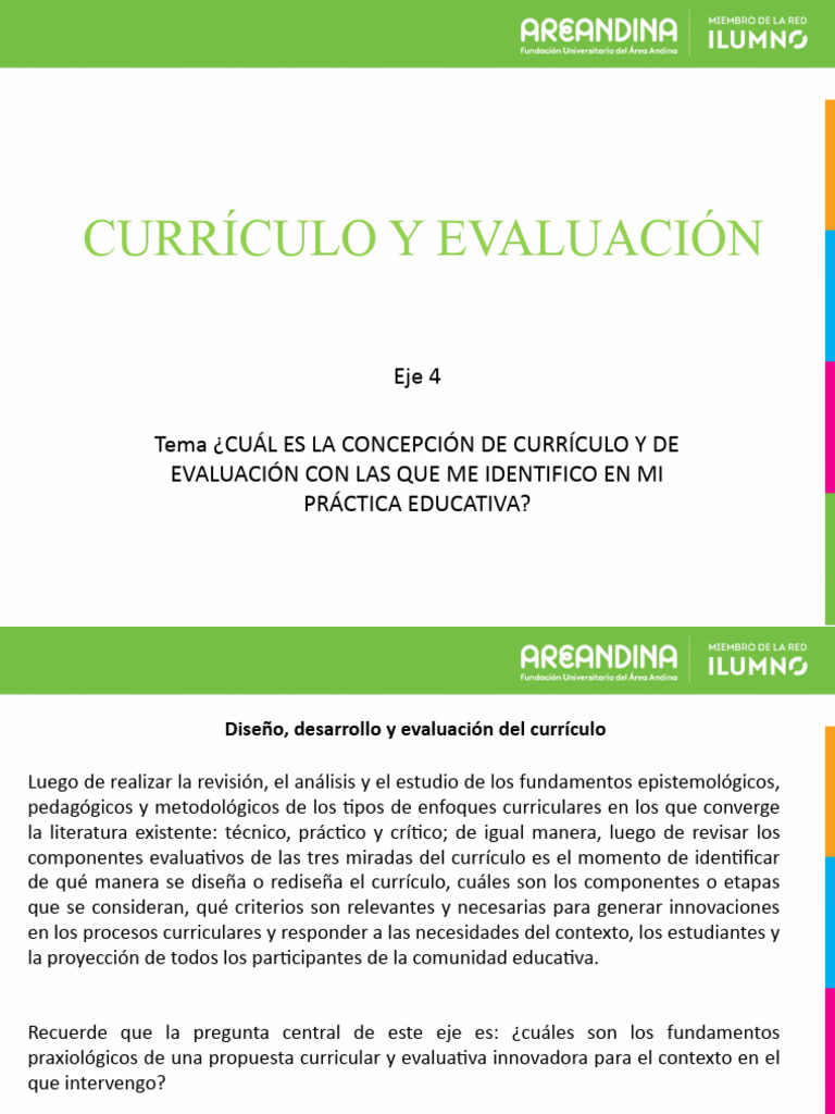 Curriculo y Evaluacion Eje 4 | PDF | Plan de estudios | Evaluación Curriculo y Evaluacion Eje 4 | PDF | Plan de estudios | Evaluación