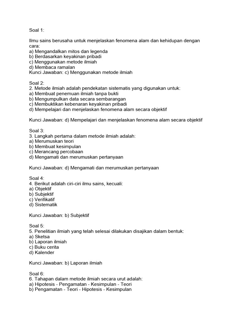 Soal Metode Ilmiah | PDF