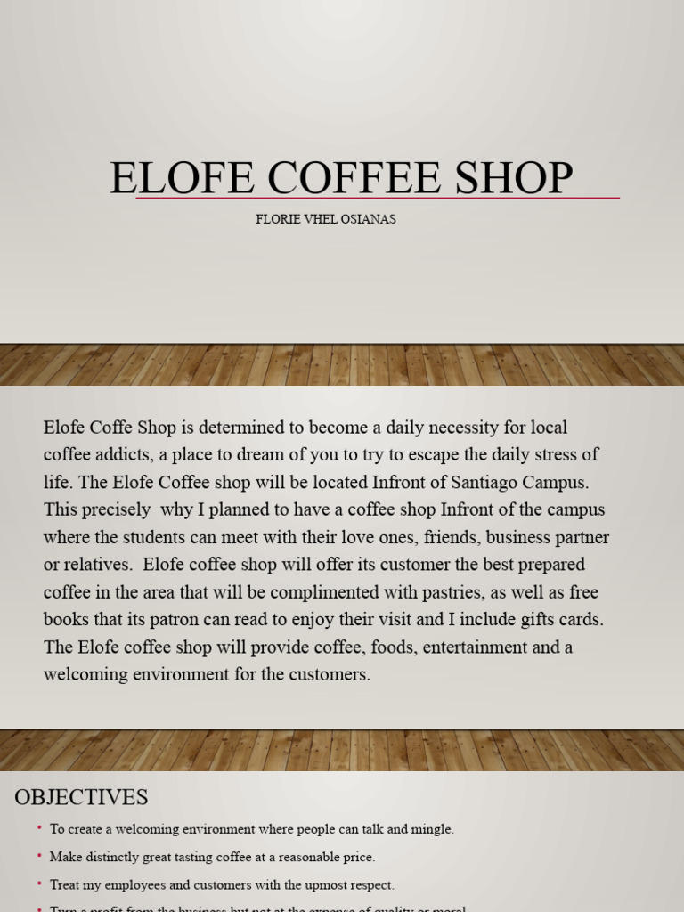 Elofe Coffee Shop Project | PDF | Net Income | Expense