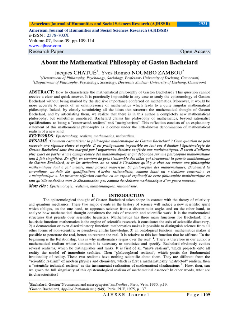 About The Mathematical Philosophy of Gaston Bachelard | PDF