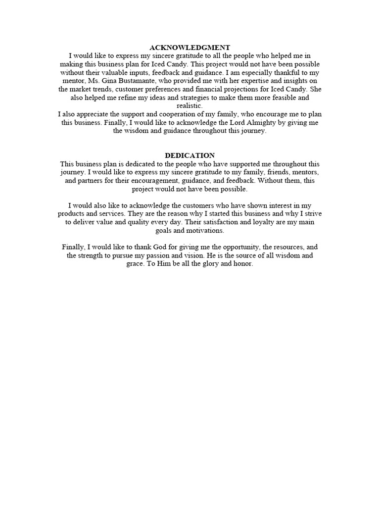 Acknowledgment and Dedication | PDF