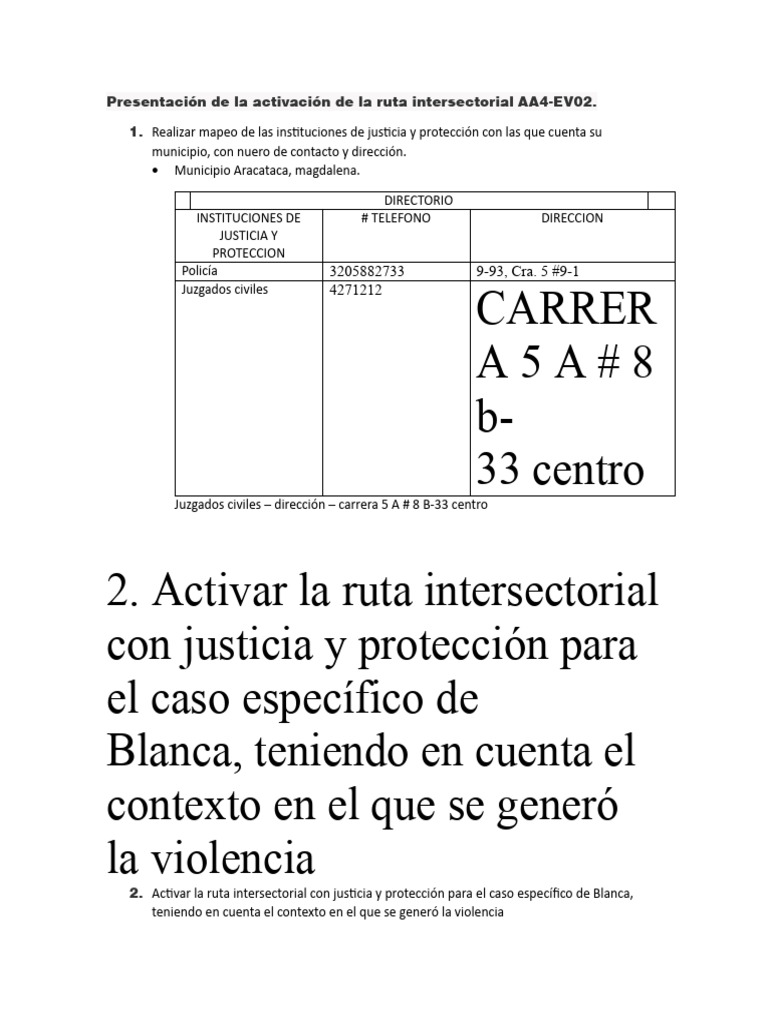 Presentación de La Activación de La Ruta Intersectorial AA4 | PDF