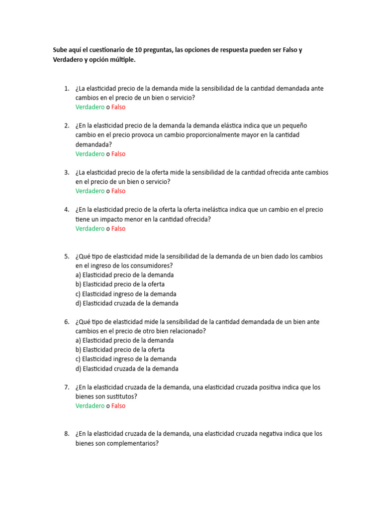 Cuestionario de 10 Preguntas | PDF Cuestionario de 10 Preguntas | PDF