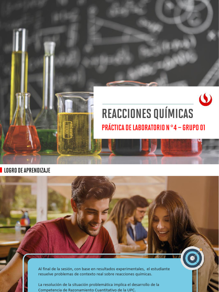Ma465 PPT Lab04 Reac Qui g01 PDF | PDF | Química | Reacciones químicas