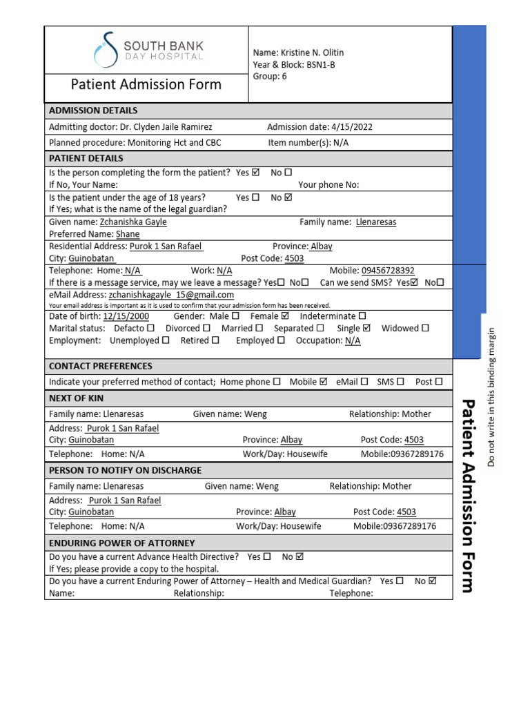 Admission Form | PDF