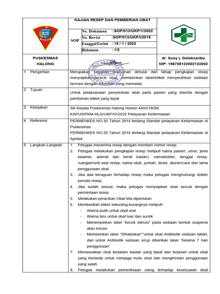 Kajian Resep Dan Pemberian Obat | PDF | Pengembangan Diri | Kesehatan ...