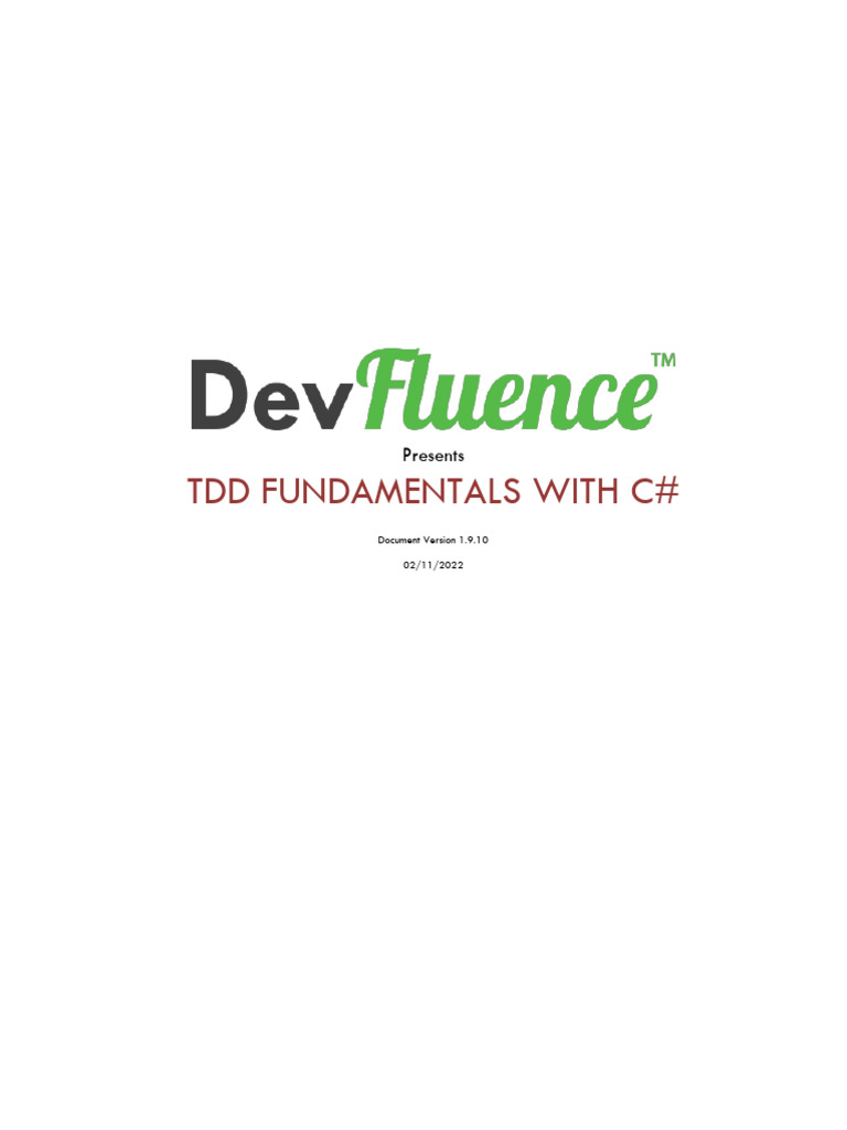 V1 9 10+TDD+Fundamentals+in+C# | PDF | Test Driven Development ...
