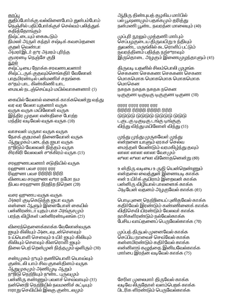 Kanda Sashti Kavasam | PDF