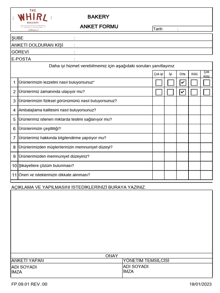 Musteri Anket Formu | PDF