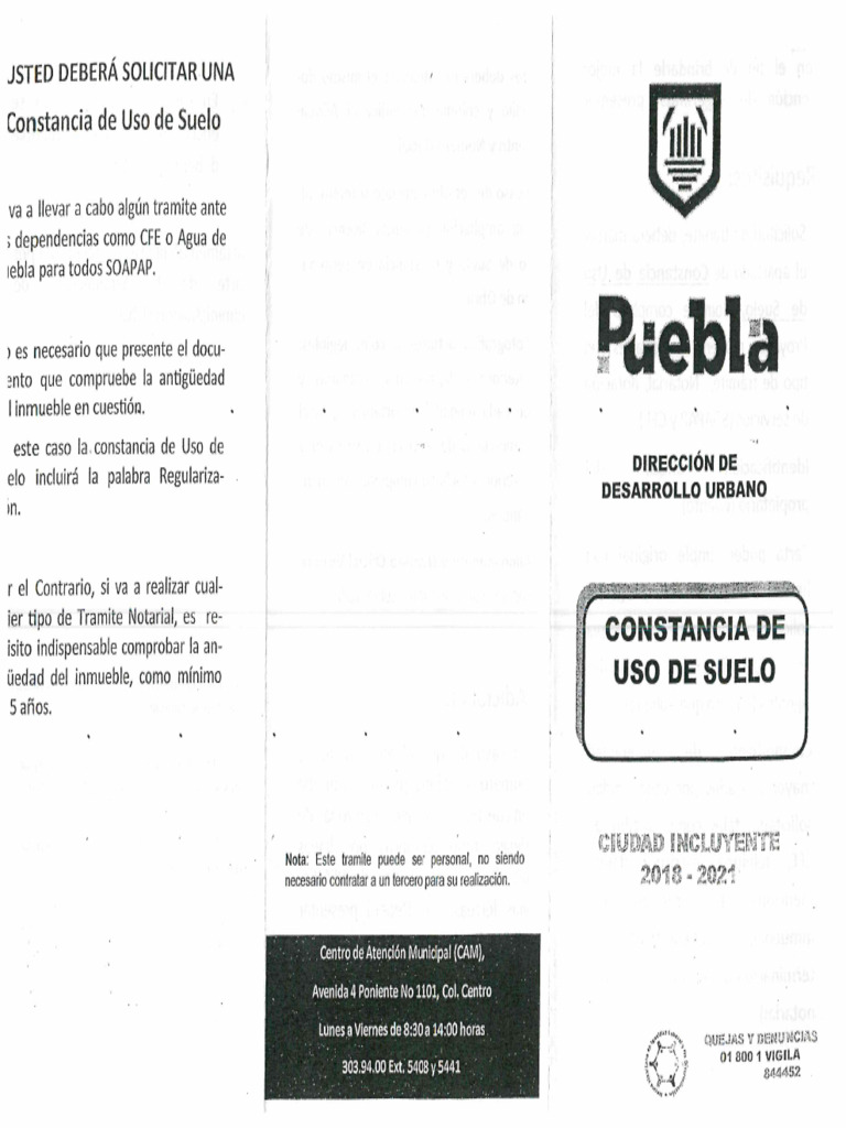 CONSTANCIA DE USO DE SUELO by Klaus | PDF CONSTANCIA DE USO DE SUELO by Klaus | PDF