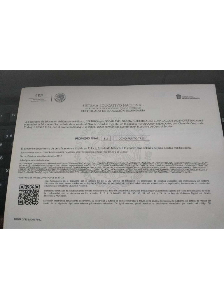 Garcia Gutiérrez Oscar Axel - Secundaria | PDF