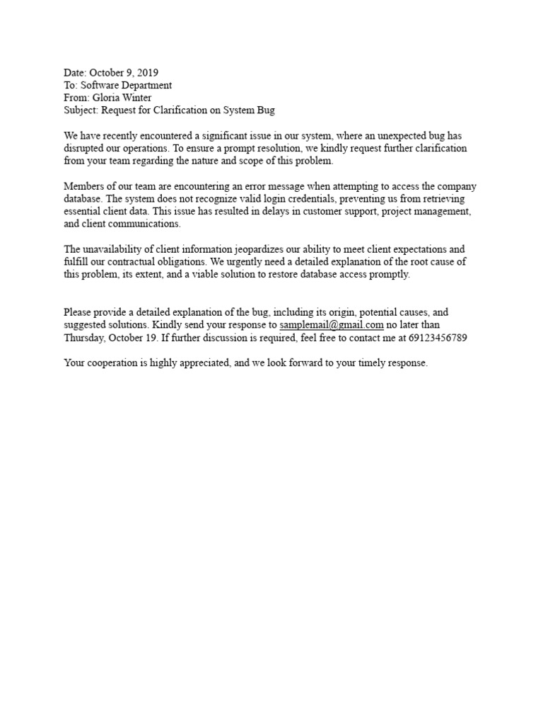 Request Memo Sample | PDF