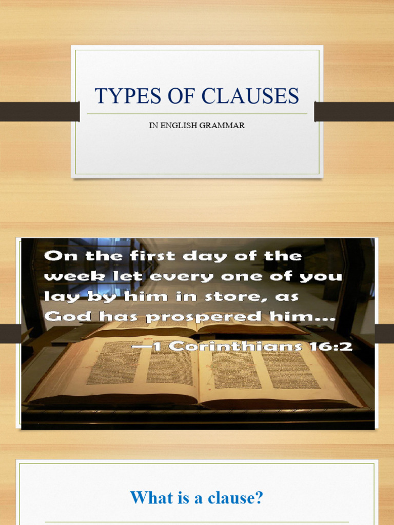 Types of Clauses | PDF | Clause | Subject (Grammar)