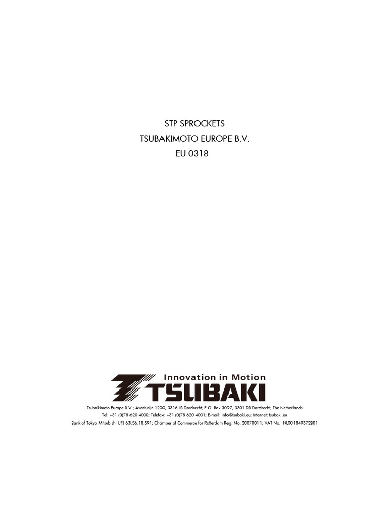 Tsubaki Sprocket Catalogue EU 0318 | PDF | Materials | Secondary Sector ...