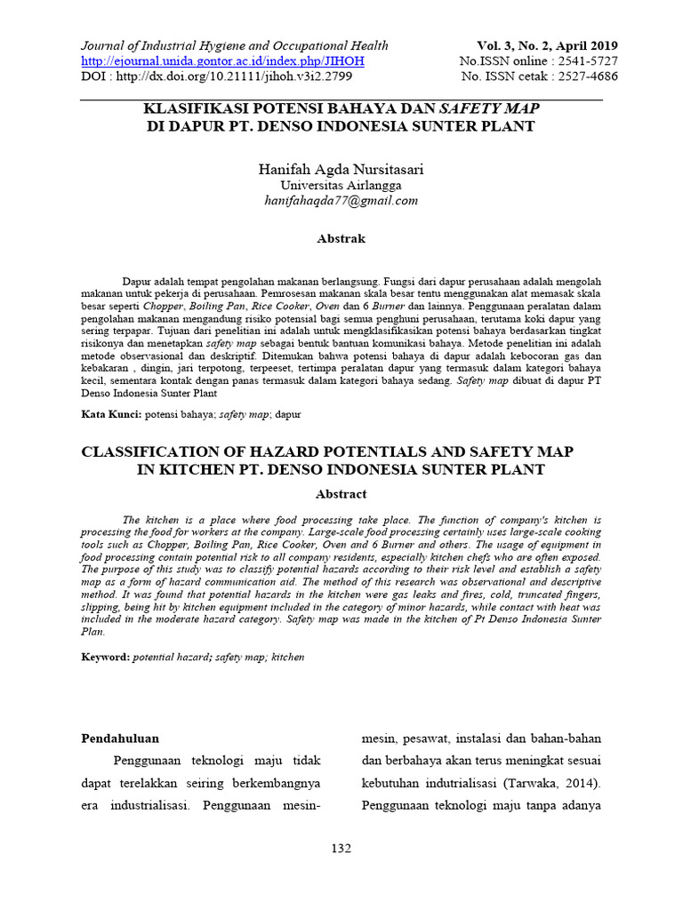 Klasifikasi Potensi Bahaya Dan Safety Map Di Dapur Pt. Denso Indonesia ...