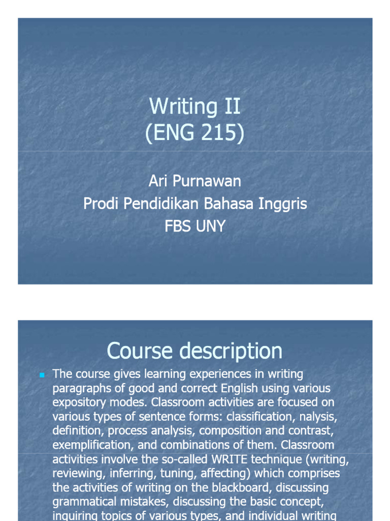 Microsoft PowerPoint - Bahan Ajar Writing II | PDF