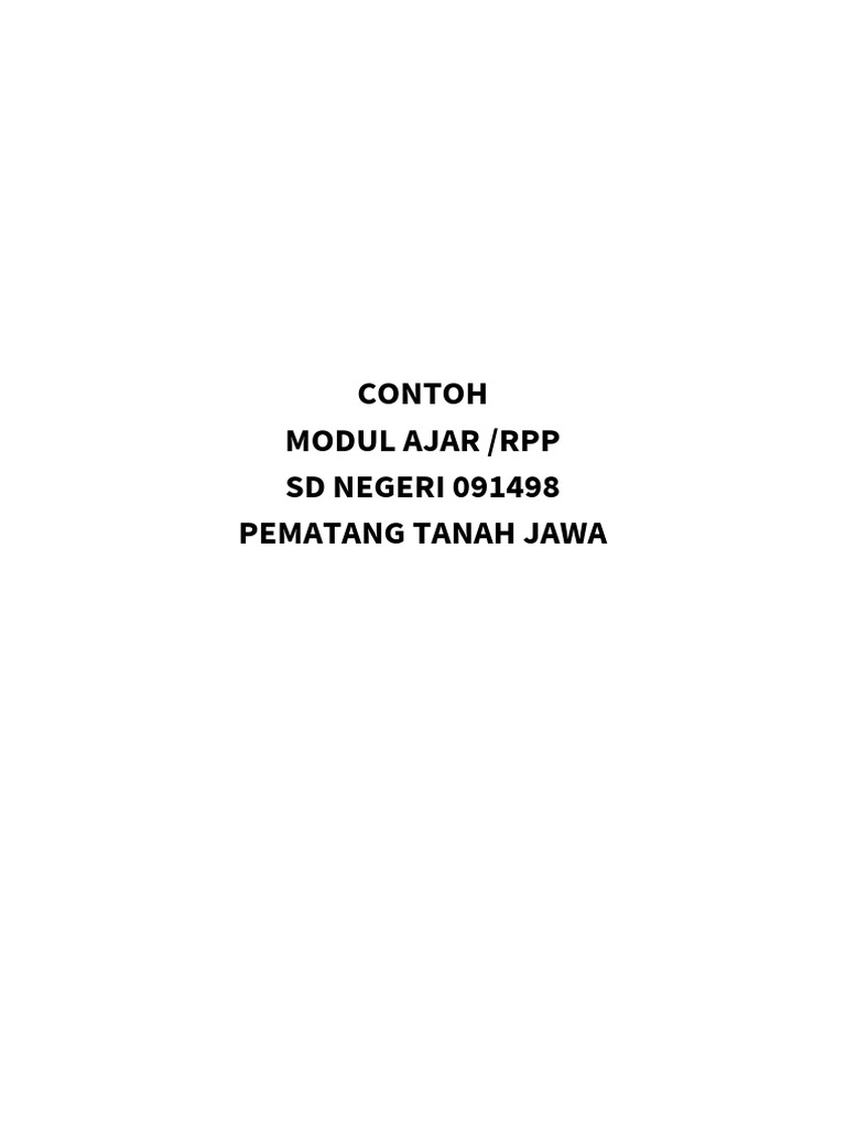 Contoh Modul Ajar | PDF