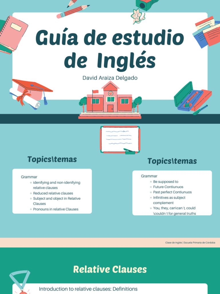 Guía de Estudio Inglés 6 | PDF | English Grammar | Clause