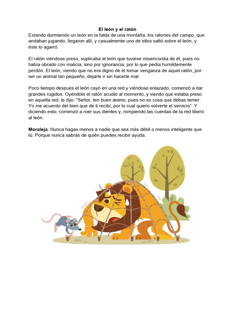 El León y El Ratón | PDF | Hogar y jardín