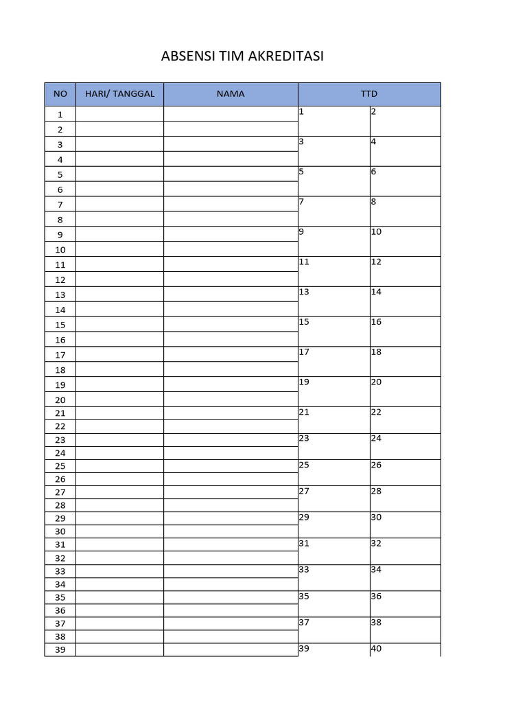 Absensi Akreditasi | PDF