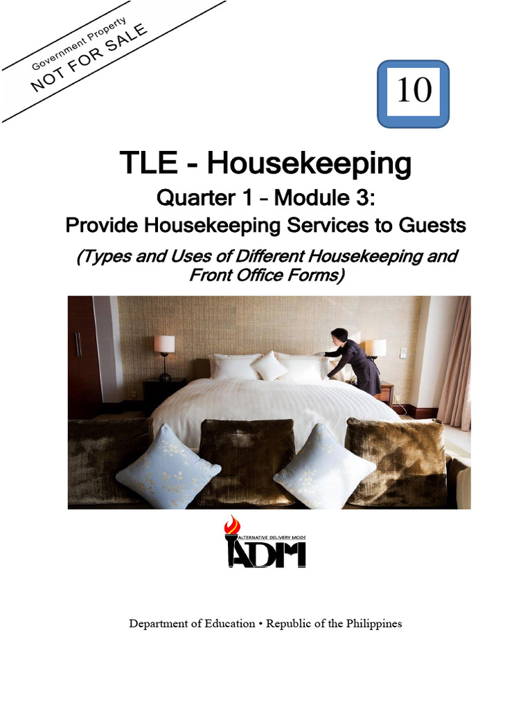 Tle10 Q1 M3 Adora Q Tabuk Cnhs Provide Housekeeping Services To Guest Pdf 