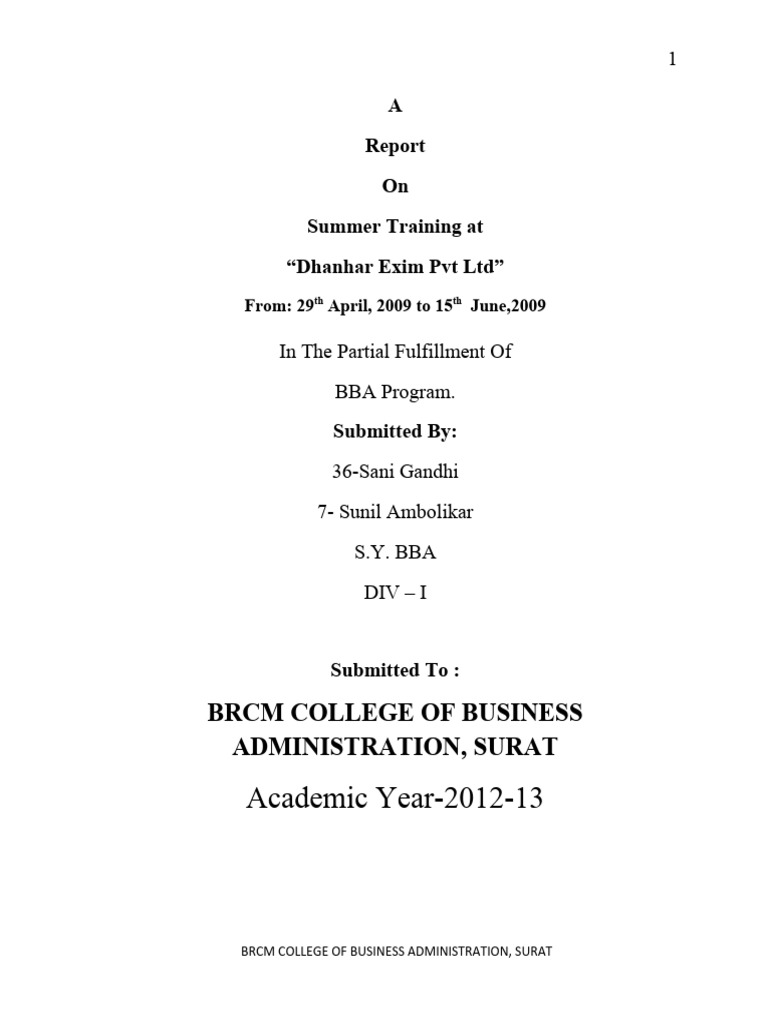 Summer Report-1 | PDF