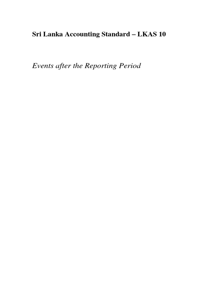 LKAS 10-Events After The Reporting Period | PDF | Going Concern | Fair Value