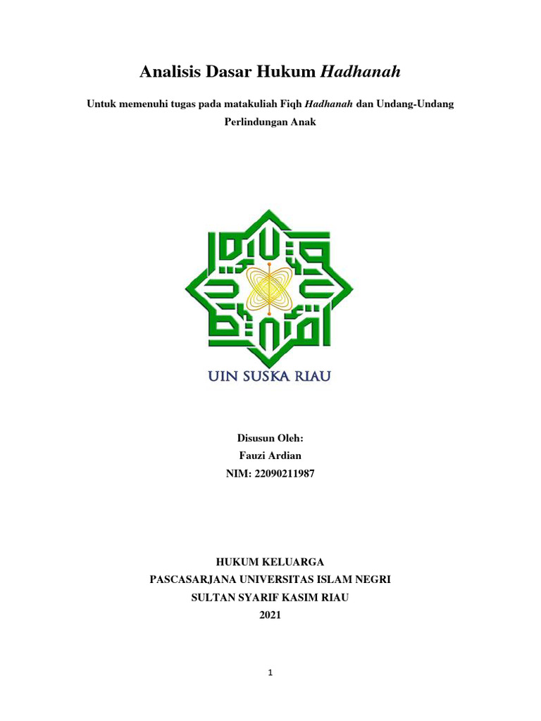 Analisis Dasar Hukum Hadhonah. Fauzi Ardian | PDF