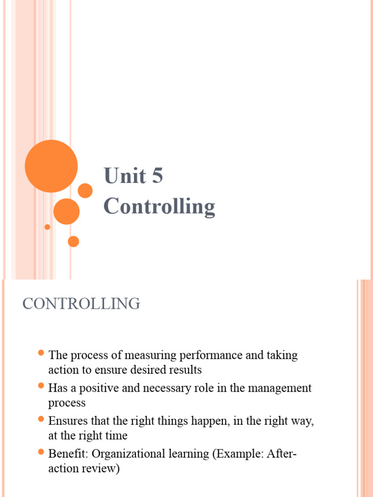 Unit 5 Control | Download Free PDF | Goal | Innovation