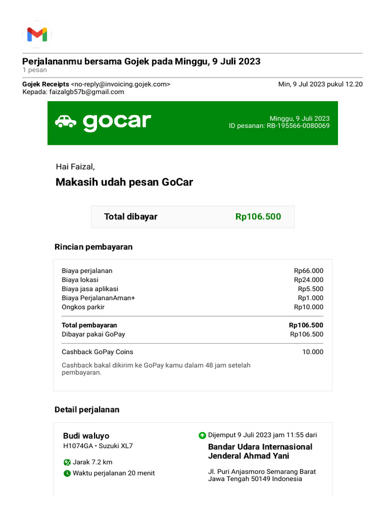 Gocar - Bandara SMG - Lokasi Kegiatan | PDF