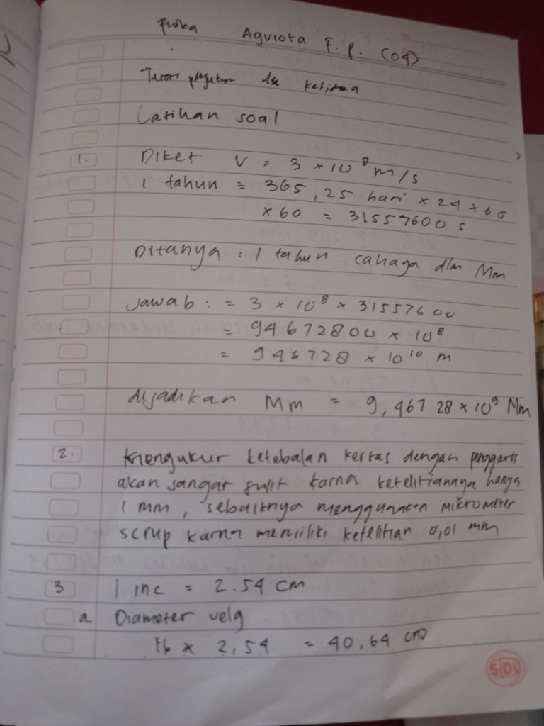 Tugas Fisika, Agviota Fransisca Putri (1 Okt) | PDF