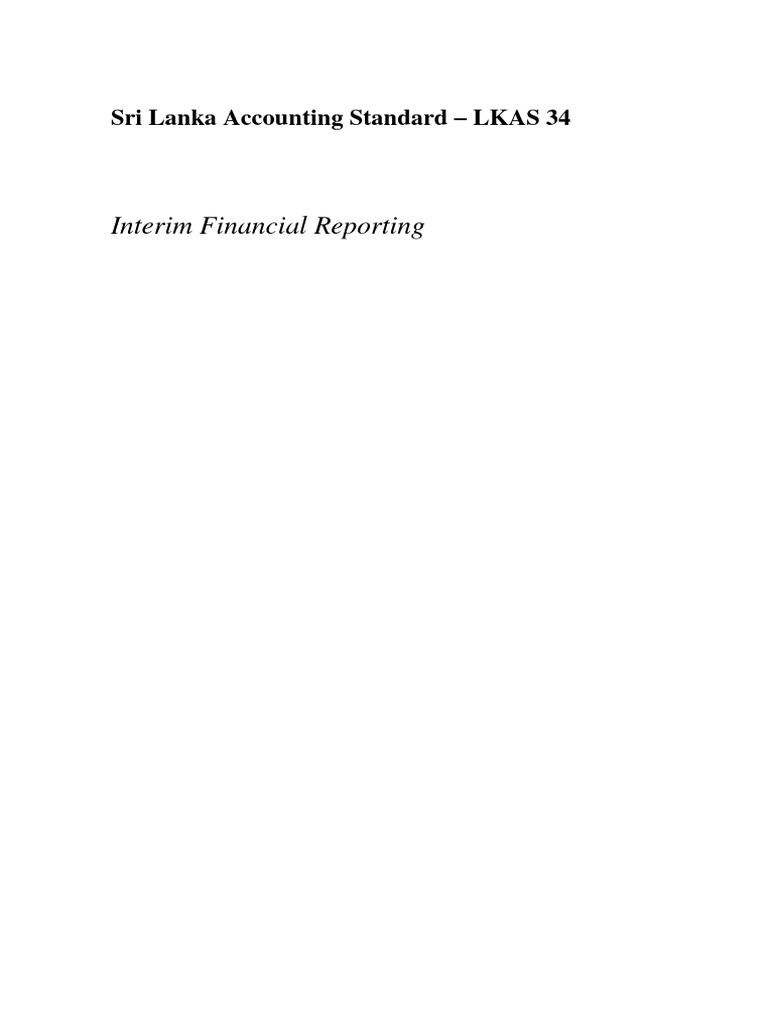 LKAS 34-Interim Financial Reporting | PDF | Financial Statement | Revenue