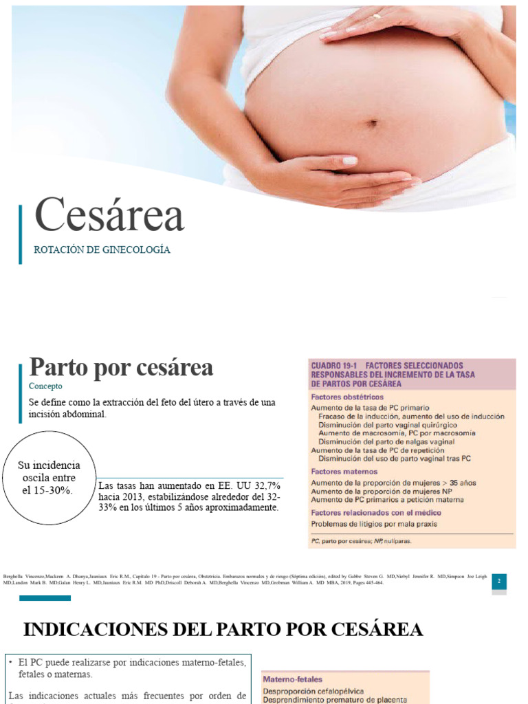 Indicaciones y técnica de cesárea | PDF | Parto | Seccion de cesárea