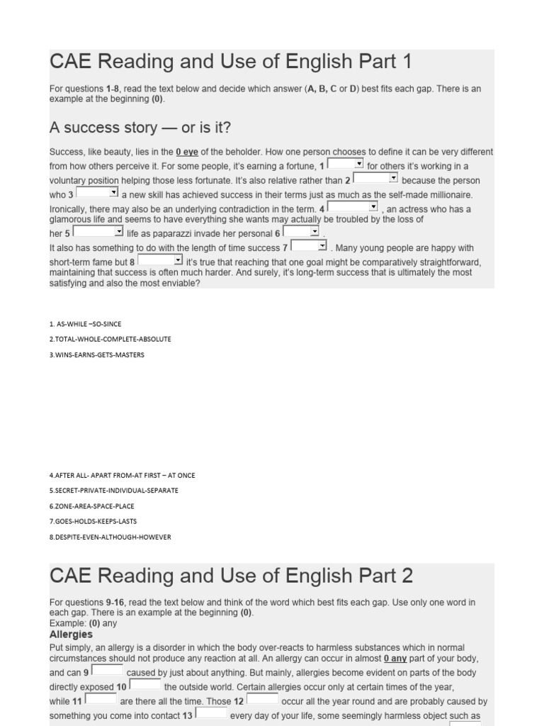 Cae Reading Pdf Psychology Psychologist