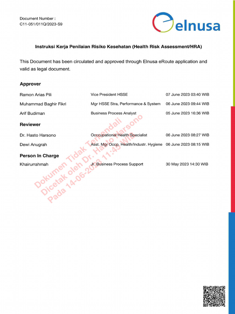 C11-051 Penilaian Risiko Kesehatan (Health Risk Assessment HRA) Rev. 2 ...