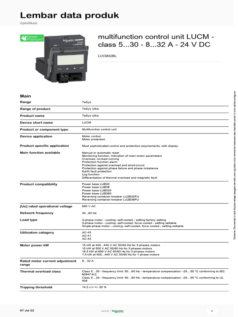 TeSys Ultra - LUCM32BL | PDF | Electric Motor | Alternating Current