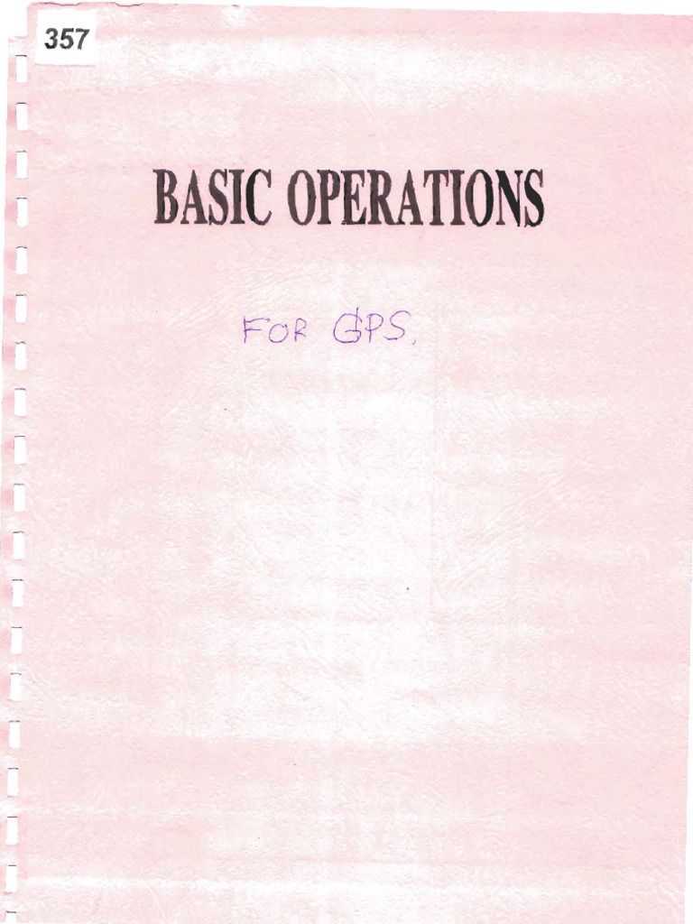 Basic Operations For Gps | PDF