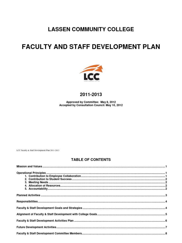 2011-2013 Faculty and Staff Development Plan | PDF