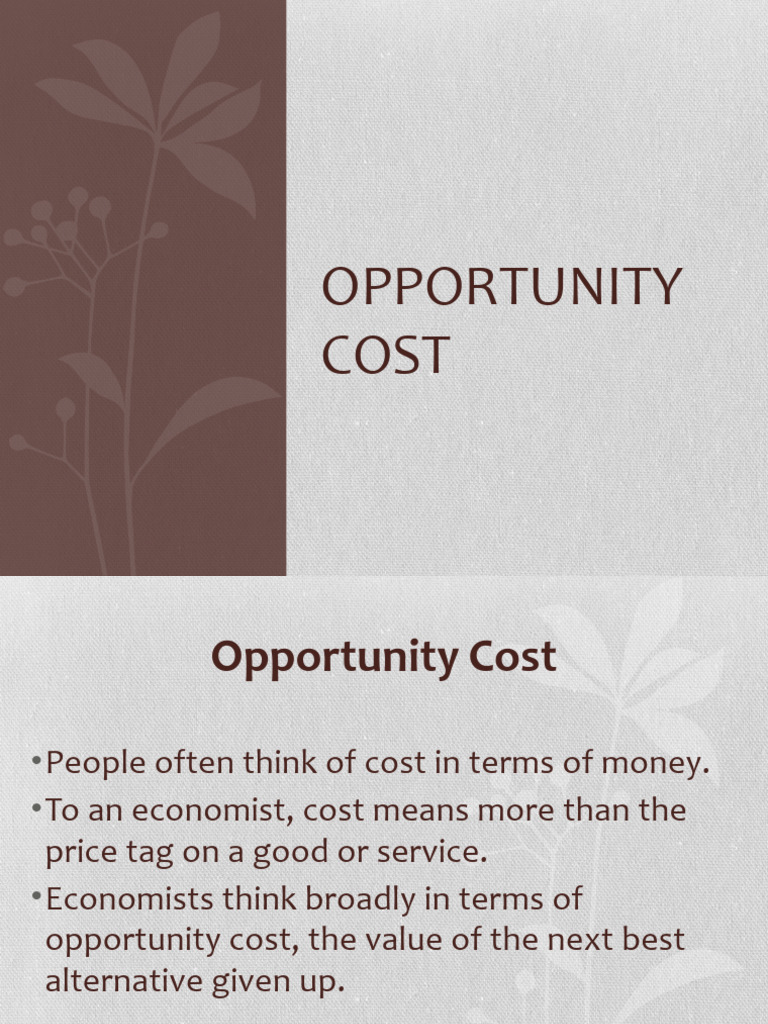 Opportunity Cost and PPC Presentation 2 | PDF | Division Of Labour ...