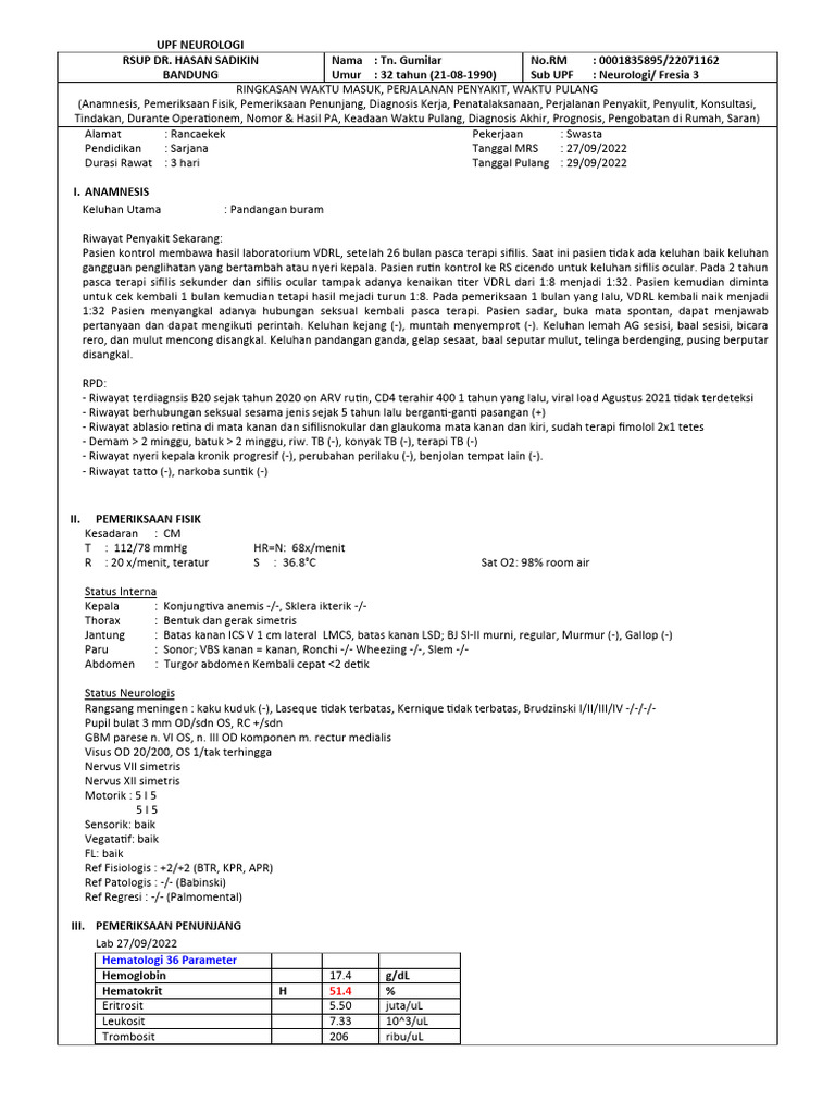Contoh Lapsus Neuro | PDF