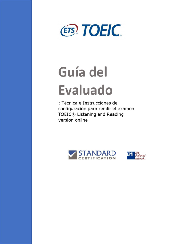 Guia Tecnica Del Evaluado - TOEIC Onlinel | PDF | Internet | explorador de Internet