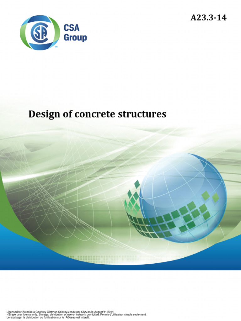 CSA A23.3-14 Design of Concrete Structures | PDF