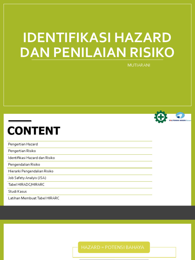 Identifikasi Hazard dan Penilaian Risiko | PDF
