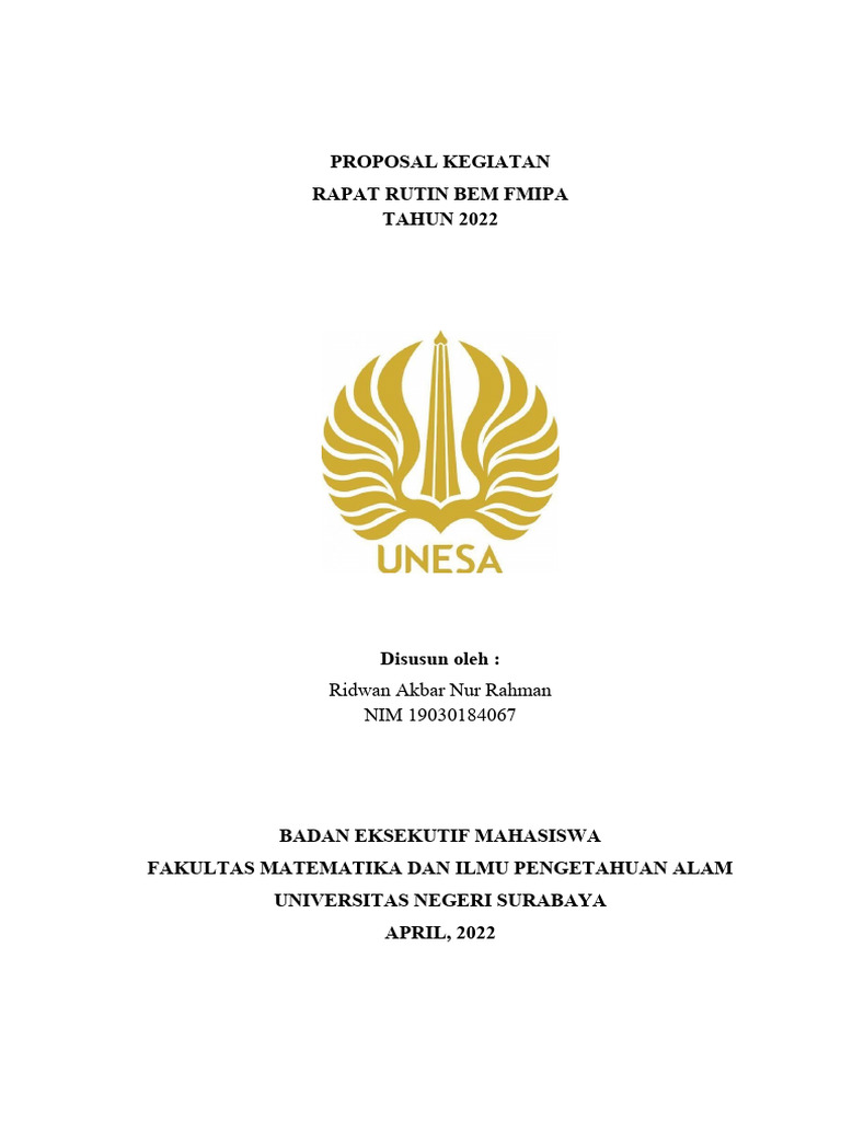 7 - Proposal Rapat Rutin - BEM F - Sim | PDF