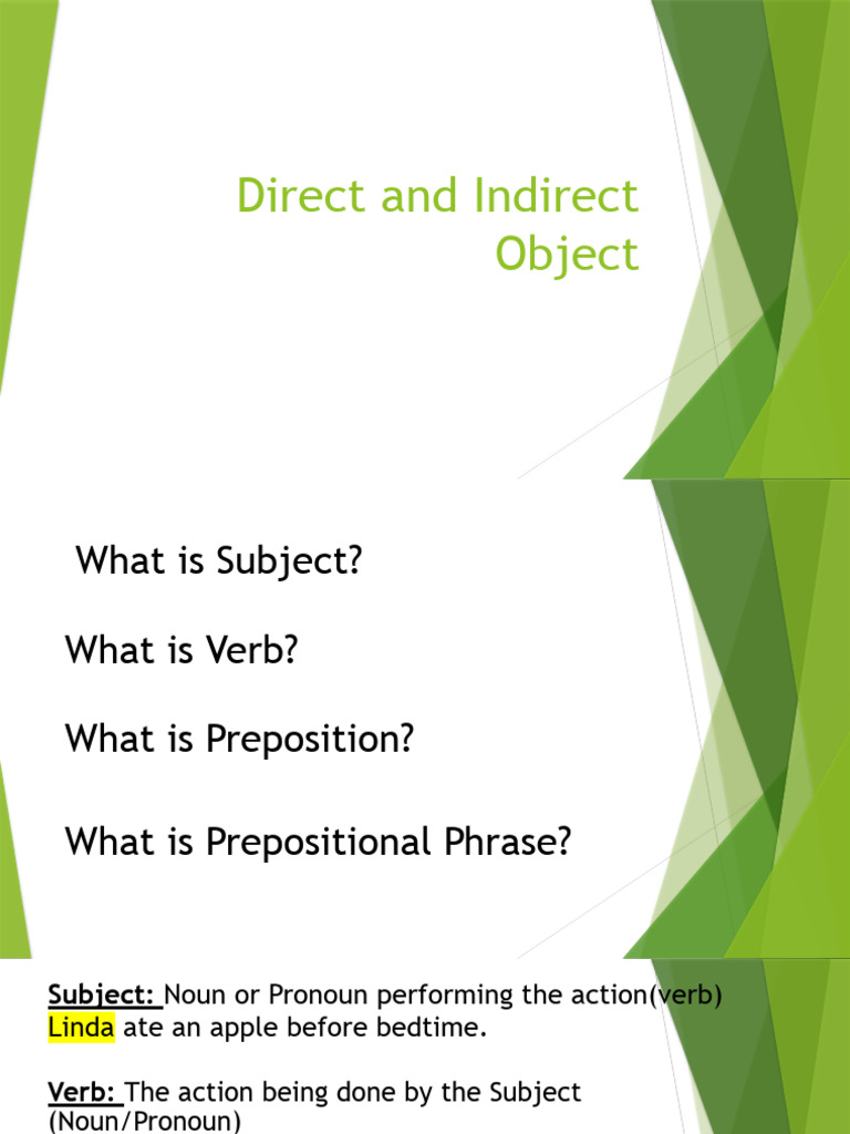 Direct and Indirect Object | PDF | Verb | Object (Grammar)