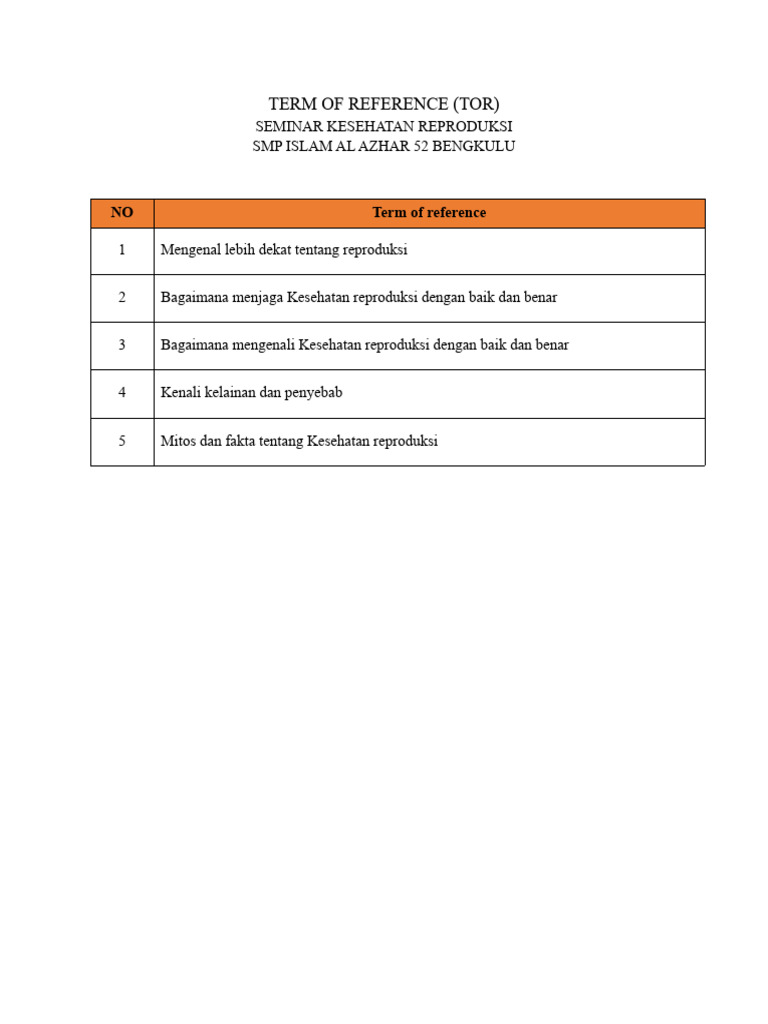 Term of Reference | PDF
