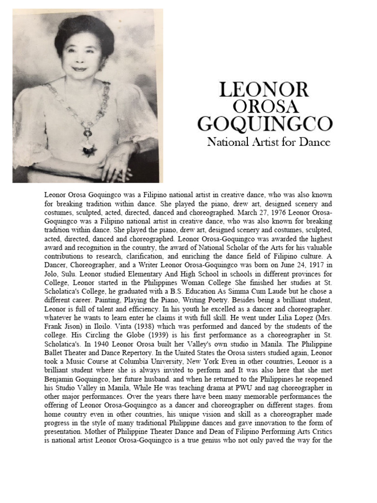 Leonor Orosa | PDF | Dances | Entertainment